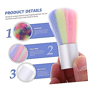 Hemoton 3pcs Colorful Dust Brush Para Uñas Acrilicas Makeup Powder Brush Duster for Cleaning Nail Art Remover Hand Fingernail Brush Cleaner Nail Powder Cleaner Brushes Colorful Grip