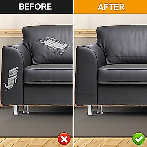 ILOFRI 17x60 Inch Smooth Leather Repair Patch Tape for Car Seat, Self Adhesive Leather and Vinyl Repair Patch Kit for Furniture, Couches, Upholstery, Interior, Boat Seat, Sofa - Brown