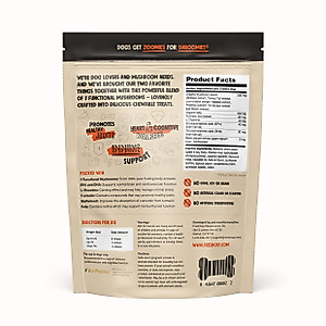 FreshCap Shroomies for Dogs - Turkey Tail Mushroom for Dogs, Immune Support Calming Chews, Treats Supplement with 7 Mushrooms for Cognition, Longevity, Cellular & Joint, Lipoma Removal, 180 Soft Chews