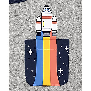 The Children's Place baby boys The Children's Place and Toddler Long Sleeve Fashion Tops Shirt, Space, 3T US