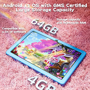 SGIN 10.1 Inches Tablet, A133 Quad-Core Processor 1.6GHz Android 12, HD 2+5MP Dual Camera, IPS Touch Screen 5000mWh Battery Life 2GB RAM 32GB ROM, 32GB TF Card Expansion, WiFi, Bluetooth, Black