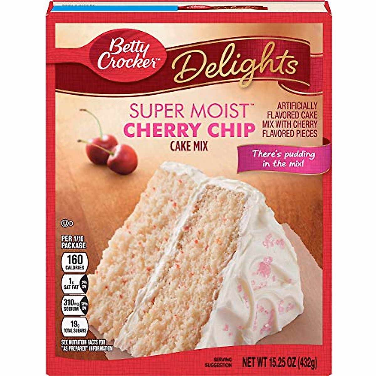 Betty Crocker Cherry Chip Cake Mix and Cherry Frosting Bundle (2 Items)