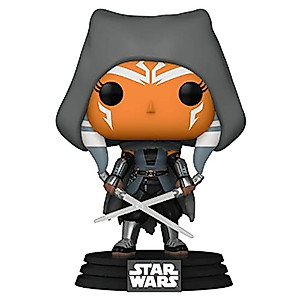 Funko Pop! Star Wars: The Mandalorian - Hooded Ahsoka with Dual Sabers Vinyl Bobblehead, Amazon Exclusive