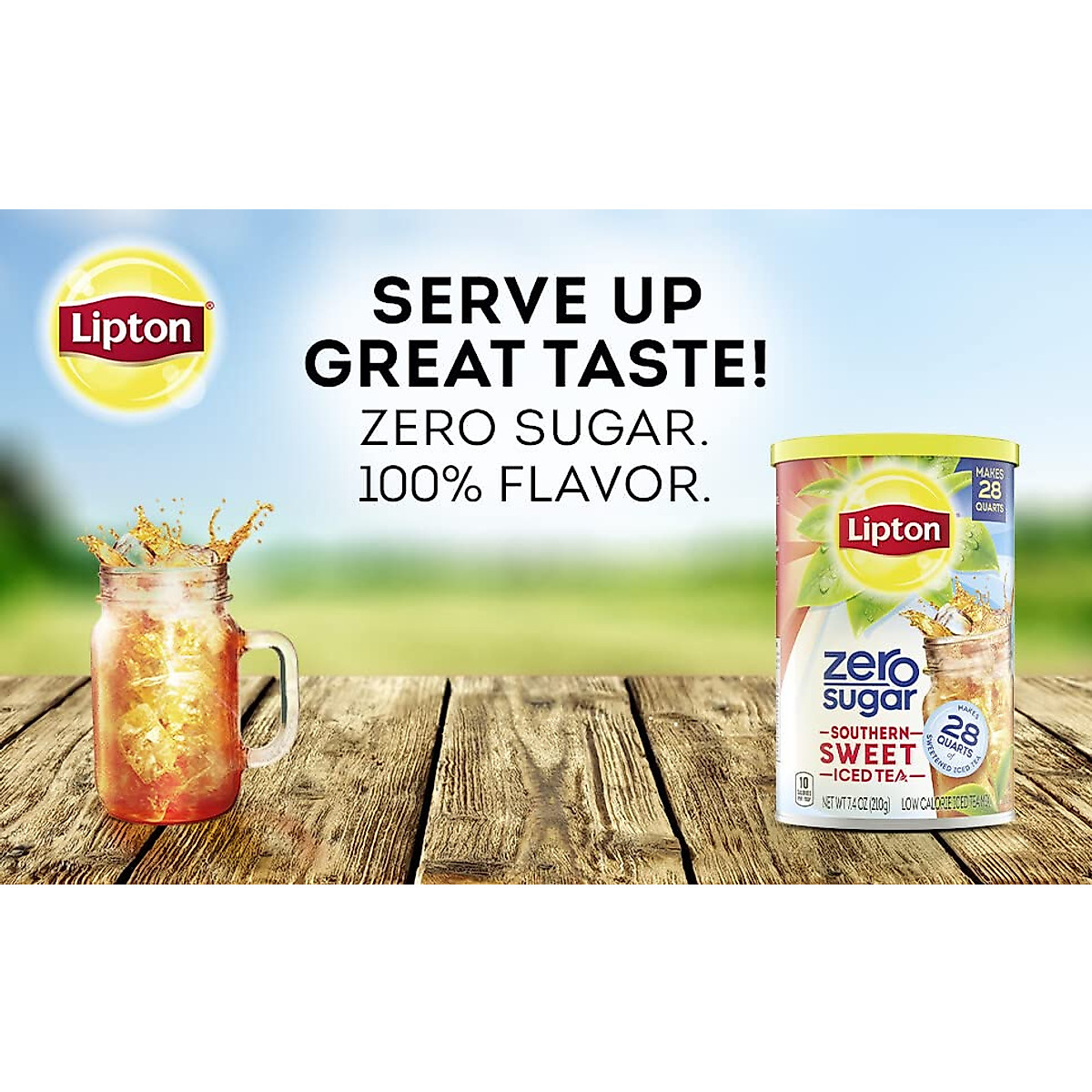 Lipton Iced Tea Mix, Sugar-Free, Southernn Sweet Tea, Makes 28 Quarts, 8.1 Ounce(Pack of 1)