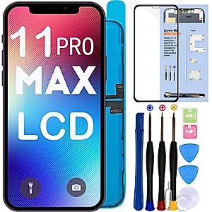 for iPhone 11 pro max LCD Screen Replacement 6.5“ (A2161,A2220,A2218,with face ID and 3D Touch Screen Display digitizer Frame Assembly Full Repair Kit with Repair Tools+Screen Protector