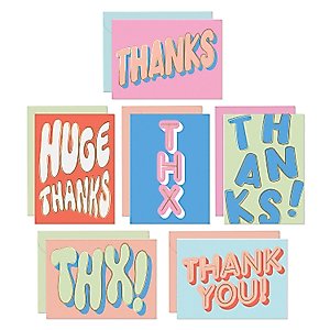 S&O Thank You Cards with Envelopes - Blank Thank You Cards for Handwritten Messages - Thank You Notes with Envelopes Set of 24 - Assorted Thank You Cards for Teachers with Color Envelopes