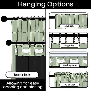 Sage Green Blackout Curtains 84 Inch Length 2 Panels Set for Bedroom Linen Aesthetic Boho Greyish Light Green Window Room Darkening Curtains for Living Room Kids Boys Room,Back Tab Pleated,84 In Long