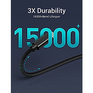 Quntis USB C to Lightning Cable [MFi Certified], 3Pack Nylon iPhone Charger Cord USB C 3/6/10 ft, Braided iPhone Charging Cable USB C Compatible with iPhone 14 Pro Max 13 12 11 X 8 iPad - Black