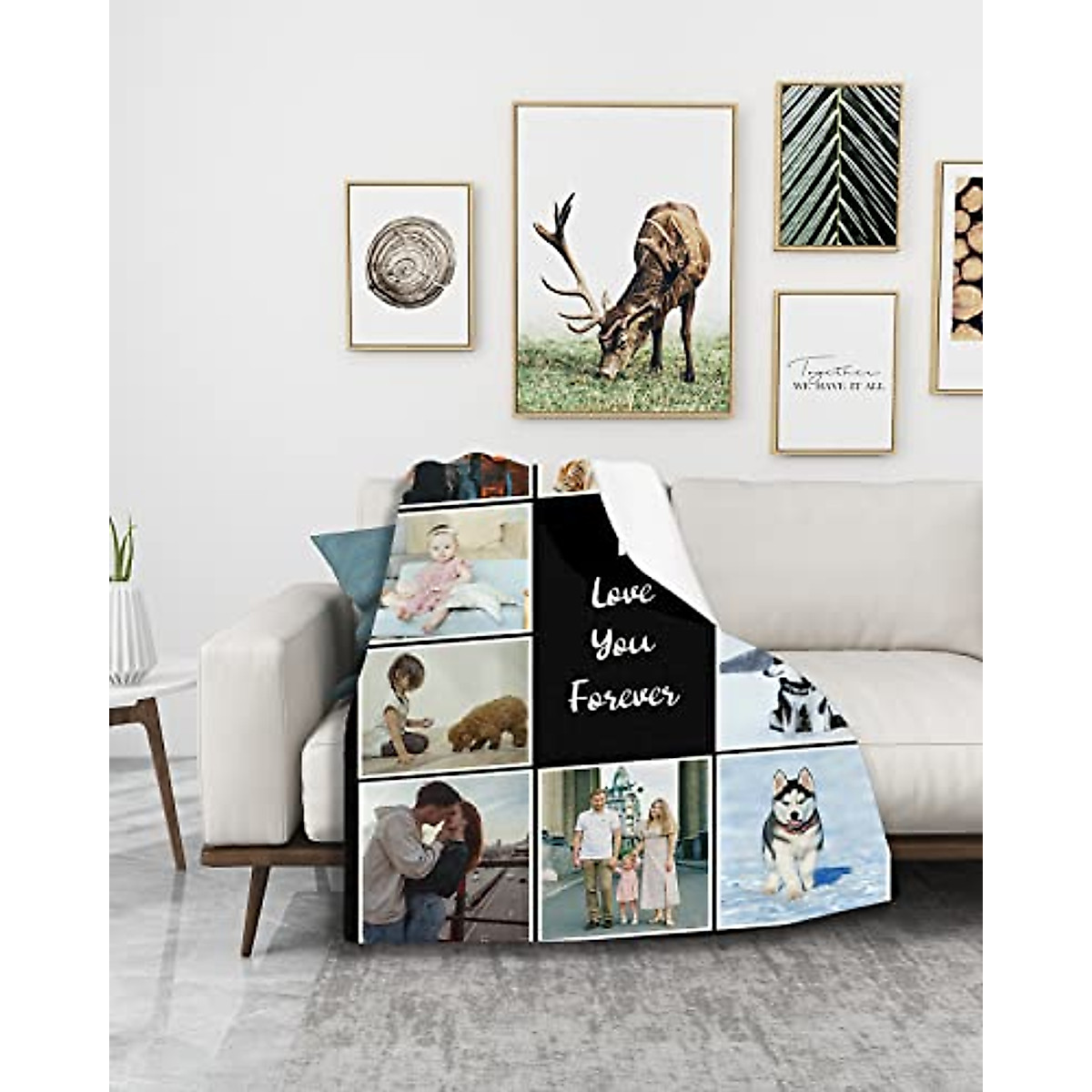 Custom Blanket with Picture, Personalized Blanket Using My Own Photos Text Collage Blanket, Super Soft Flannel Customized Throw Blanket, Family, Friends, Besties, BBF, Birthday