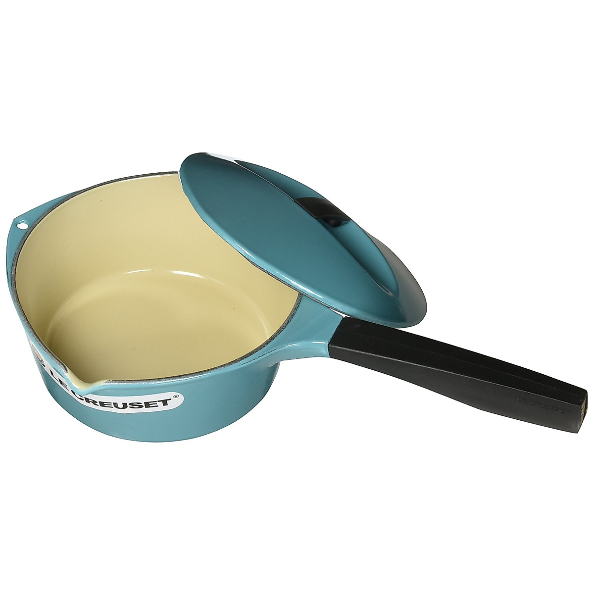 Le Creuset 1.5 quart Enameled Cast Iron Raymond Loewy Saucepan, Turquoise