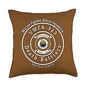 Proudly Served VMFA-323 VMFA-323 Throw Pillow, 18x18, Multicolor