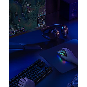 TECURS Gaming Mouse Wireless Gaming Mouse,USB Optical Computer Mouse Mice with 5 LED Lights,Rechargeable Gamer Mouse,4800 DPI for Laptop PC Gamer Desktop Chromebook Mac,Black