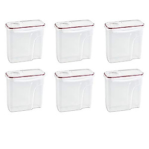 Sterilite 6606 Ultra Seal 24-Cup Dry Food Container, Clear Lid and Base with Red Rocket Accents, 6-Pack