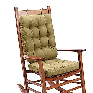 VCOMSOFT Rocking Chair Cushions, Non-Slip, Upper and Lower with Straps,Backrest23 X 17"/Seat 19" X 17" Suitable for X-Large Chair(Moss Green)