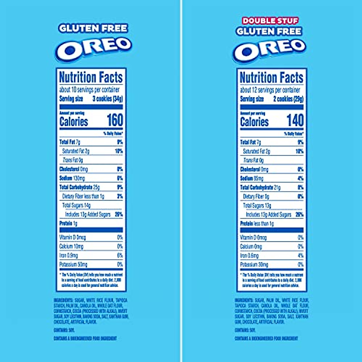 OREO Original & OREO Double Stuf Gluten Free Cookies Variety Pack, 4 Packs