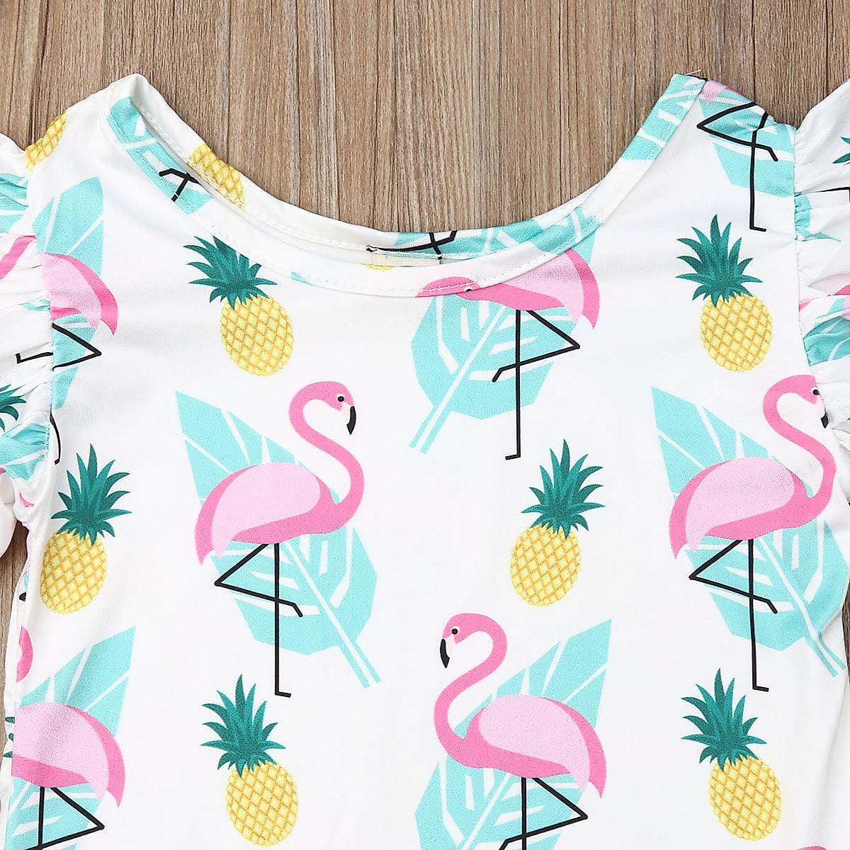 2Pcs/Set Fashion Toddler Kids Baby Girl Boy Summer Outfits Sleeveless Tassel T-Shirt Top+Floral Shorts Clothes Set 6M-5T (Flamingo, 4-5 Years)