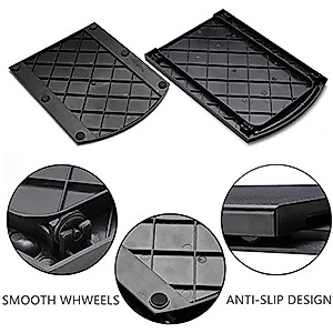 Kitchen Caddy Sliding Coffee Maker Tray Mat 12", Blender Toaster Kitchen Appliances Countertop Storage Moving Slider-Base Sliding Shelf With Smooth Rolling Wheels(Black, 2 Pack)