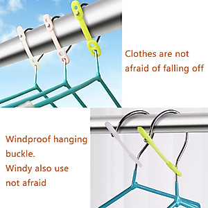 UtySty 20 Pack Clothes Hangers Non Slip Rubber Grips Fixing Strap Band Windproof Hooks Clip Anti-Slip Off Fixed Buckle Anti-Drop Silicone Strips Hanger Fixation for Outdoor Indoor