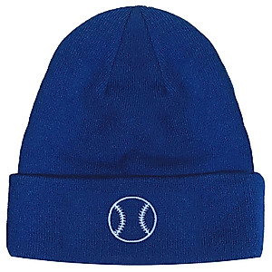 Los Angeles 3D Embroidery Classic Cuffed Knit Hat Beanie Toque Skull Cap - Blue OneSize
