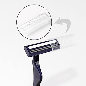 Disposable Razors in Bulk, Bulk Razors with Knife Cap, Individually Packaged Disposable Razors Bulk with Shaving Cream for Hotels, Shelters, Homeless, Nursing Homes, Charities, Black (60 pieces)