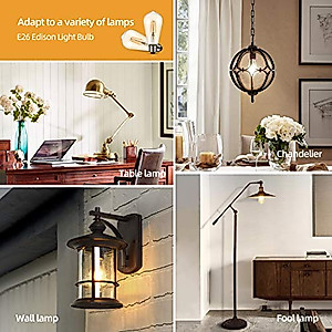 HESSION Vintage Edison LED Bulb, 6-Pack ST58 E26 Base 40 Watt Equivalent, Warm White 2200K-2700K, Antique Vintage Style Light, Squirrel Cage Filament Edison Light Bulbs Amber Glass, Dimmable