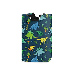 Laundry Storage Basket Cute Dinosaurs Laundry Hamper Collapsible Organizer for Kids Room Dirty Cloth Toy Dorm Bag with Handle