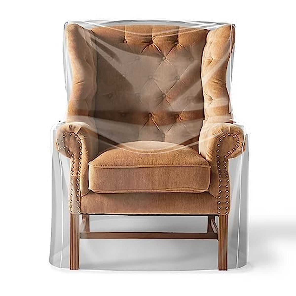 AKEfit Plastic Chair Covers Protectors Heavy-Duty Couch Cover for Sofa, Waterproof Dustproof Clear Moving Bags for Armchair or Recliner, Against Cat Dog Clawing, Transparent, SLSFZ-11C-S