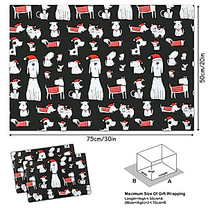 Dog Reversible Gift Wrapping Paper for Boys Girls Women Men, Cute Pet Puppy Dog Bone Design Folded Flat Sheets, Gift Wrap Perfect for Birthday, Holiday, Party, Baby Shower, Christmas All Occasion