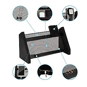 J JACKCUBE DESIGN Wood Phone Docking Station Stand, Key, Tablet, Watch, Airpods and Wallet Desk Holder Display Organizer for Men Anniversary Fathers Day MK635A