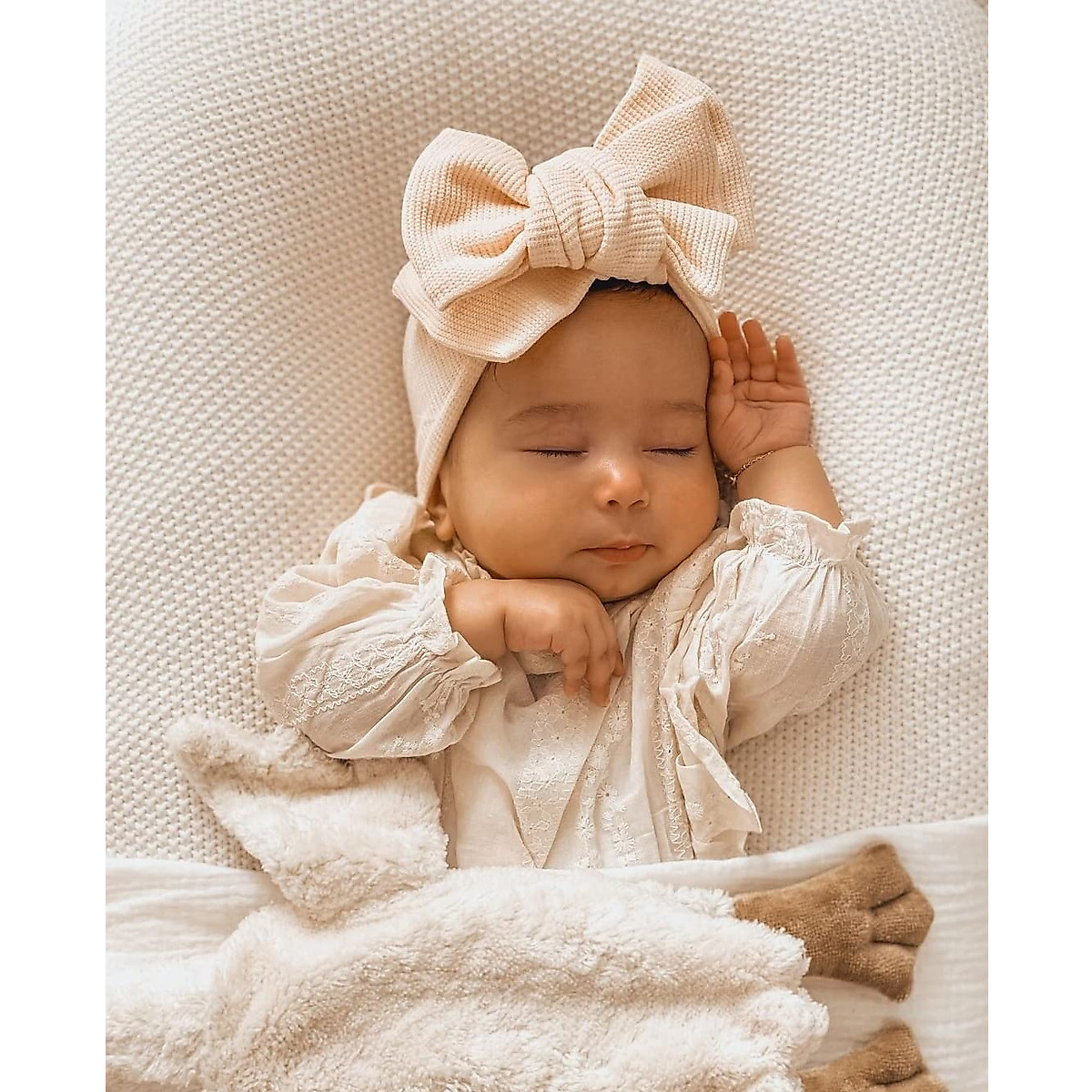 Yili Maizi Big Hair Bow Baby Headbands Knot Headwrap bow wide Baby Turban Elastic Head Wraps for Newborn Infant Toddler Hair Accessories