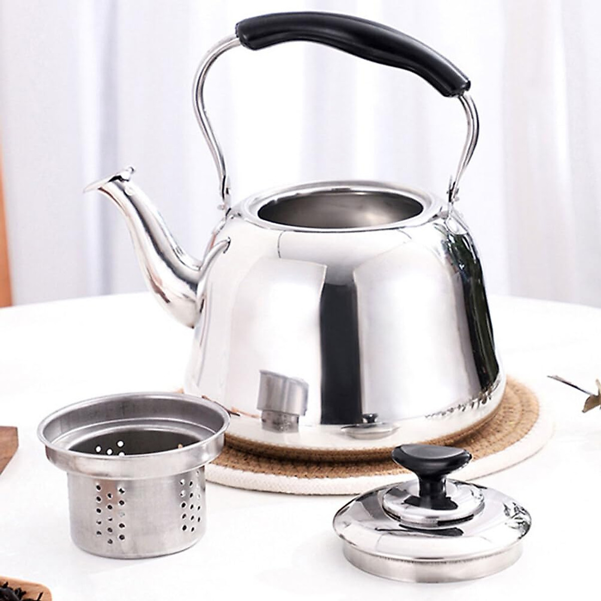 UPKOCH Whistling Tea Kettle Kitchen Tea Boiler Home Supply Kitchen Water Boiler Stovetop Water Boiler Whistling Water Pot Whistling Water Boiler Handle Stainless Steel Kettle