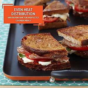 IMUSA USA, Black IMU-1812 Soft Touch Double Burner/Griddle, 20" X 12"