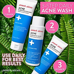 Peach Slices | Acne Clarifying Cleanser | Deep Cleans & Prevents Acne | 2% Salicylic Acid | Hyaluronic Acid | Sulfate-Free | Hydrates & Calms Skin | Gentle Formula | Face Wash | Cruelty-Free | 4 oz