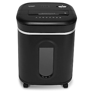Aurora Anti-Jam 14-Sheet Crosscut Paper/CD and Credit Card Shredder/with 6-Gallon pullout Basket 120 Minutes Continuous Run Time