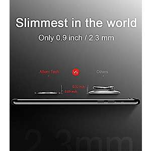 World's Slimmest Phone Ring Holder,Attom Tech Ultra Thin Cell Phone Ring Stand Magnetic Car Mount Hook Matte Center Compatible for iPhone X 8 7 Plus 6S 6 5s 5 SE,Galaxy S8 S7 S6 Edge,Note (Black)