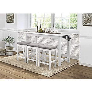 Homelegance 4-Piece Counter Height Dinette Set, White