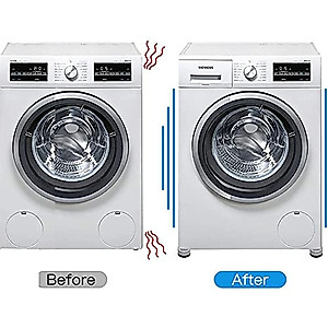 4PCS Shock and Noise Cancelling Washing Machine Support,Washer And Dryer Anti-Vibration Pads, Washing Machine Foot Pads for All Washing Machine detachable pads for fridge and Dryer Raise Height