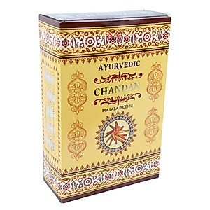 AYURVEDIC Chandan Fragrance Incense Sticks| Aromatic Natural and Safe Agarbatti Set| Home&Garden Incense 12 Box Eco Friendly.