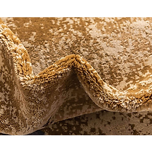 Unique Loom Barista Collection Area Rug - Pache (9' x 12' Rectangle, Beige/ Black)