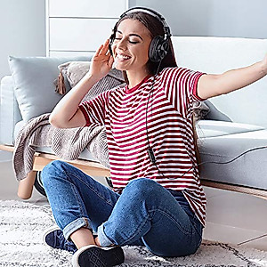 OneOdio A71 Portable Foldable Gaming Wired Over Ear Headphones with Stereo Sound and 360 Degree Boom Mic for PCs and Electronic Instruments, Black