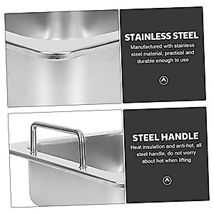 Anneome Hot Pot Cooking Pot Square Hot Pot Stainless Steel Saucepan Korean Hot Pot Metal Cooking Utensils Stainless Stee Hot Pot Cookware Hot Pot Practical Soup Pot Stainless Hot Pot