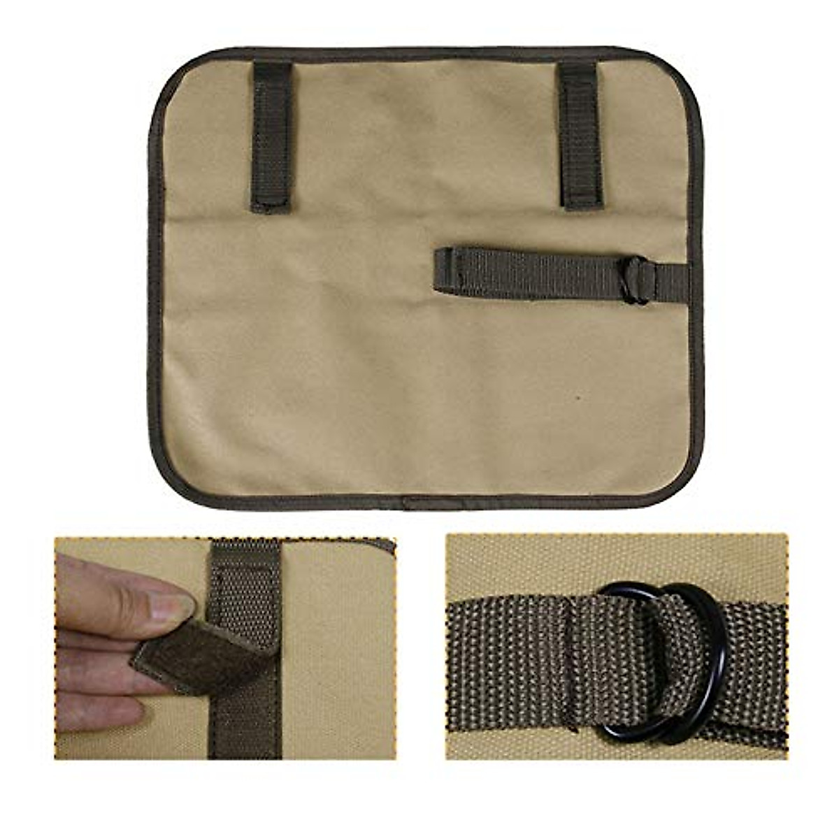 10 PACK Organizer Portable Multi Pocket Canvas Utensil Storage Holder Multi-Purpose Brush Roll Bag Travel Tool Roll Pouch for Camping Barbecue Flatware Hiking