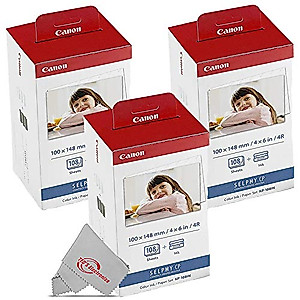 Canon KP-108IN Color ahPJNL Ink and 4 x 6 Paper Set, 108 Count (Pack of 3)