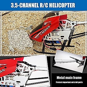 VanFty Large Fall Resistant Rc Helicopter for Adults Helicopters Remote Control Charging 3.5 Channels RC Drone Helicopter Toys with LED Light Night Sky Flight Teenagers Boys Girls Gift (Color : Red)