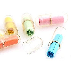 GBSTORE 50 Pcs Message in a Bottle Capsule Letter Cute Love Friendship Color Pill