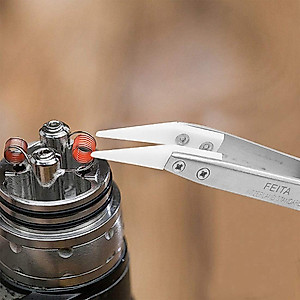 Ceramic Tweezer Set - FEITA Ceramic Precision Tweezers for Electronic Repair, DIY Hobbies - NO MORE BROKEN TIPS! (2-Pcs)