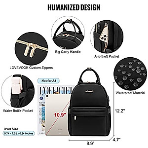 LOVEVOOK Mini Backpack Purse for Women Girls Small Backpack with USB Charging Port, Cute Fashion Daypack for Work Travel School