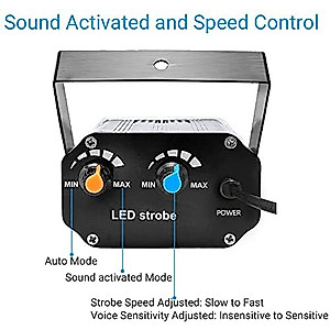 JLPOW Mini White Strobe Light,Super Bright 36 LED Strobe Lights for Party Sound Activated Strobe Lights,Best for Parties Club Disco KTV Bar Halloween Xmas Show (No Remote)