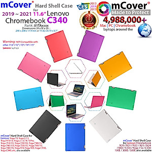 mCover Case Compatible for 2019~2021 11.6" Lenovo Chromebook C340 Series 2-in-1 Laptop Computers ONLY (NOT Fitting Any Other Lenovo Models) - Purple