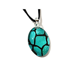 Handmade Dinosaur Egg Style Glass Pendant Glass Blown Necklace Jewelry No.1 - Collection Y2015